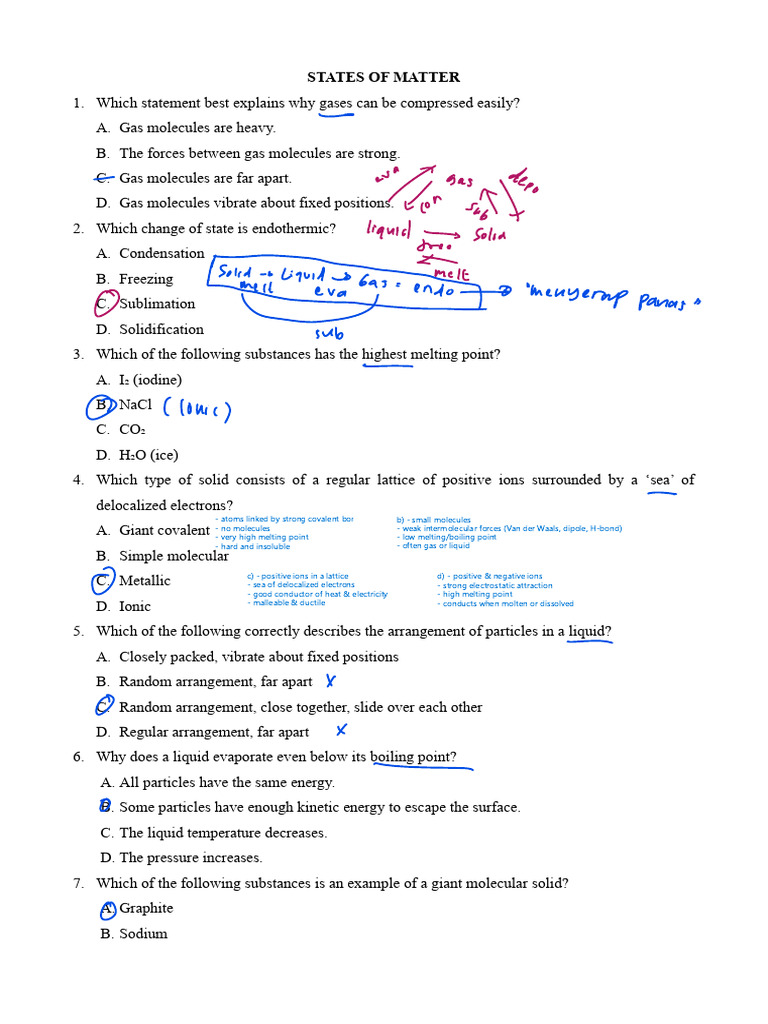 Task 1 - States of Matter - Chemistry | PDF | Gases | Fullerene