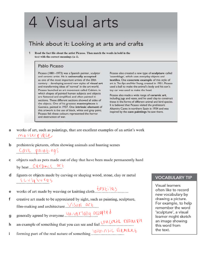 ENGLISH MC Visual Arts Chapter 4 Workbook | PDF