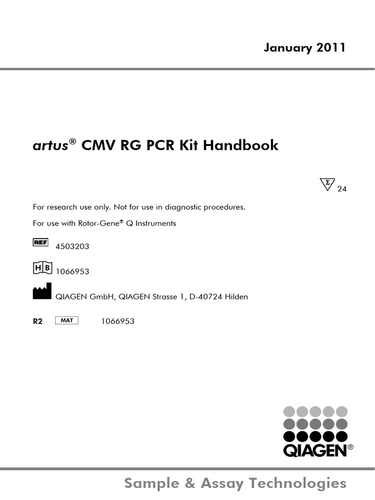 En Artus CMV RG PCR Kit Handbook | PDF | Polymerase Chain Reaction ...