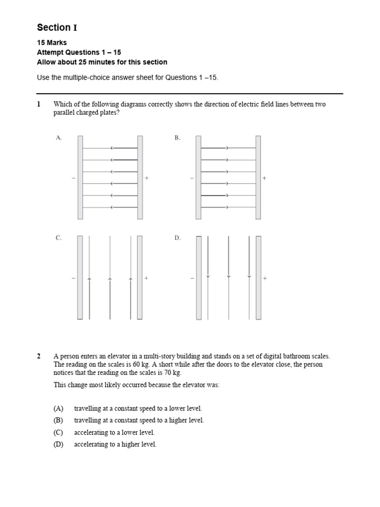 Physics Multiple Choice Questions | PDF | Force | Heat