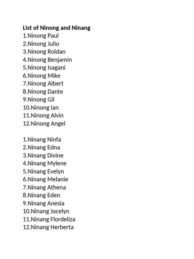 APW6K5IOFKB0D597aTD1cNBGC1o2 List of Ninong and Ninang and Thank You ...
