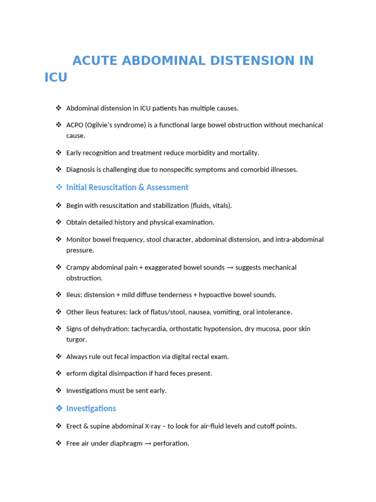 Acute Abdominal Distension | PDF | Medical Specialties | Clinical Medicine