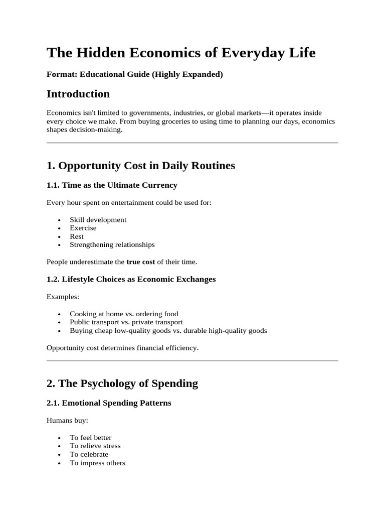 The Hidden Economics of Everyday Life | PDF