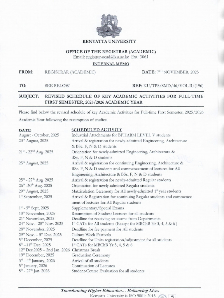 Key Acad Activities For Full Time 1st Sem 25-26 | PDF