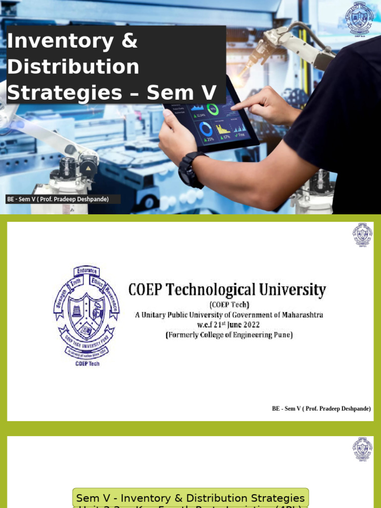 COEP SCM Unit 3.3 Transportation Modes 15.09.25 | PDF | Supply Chain | Logistics