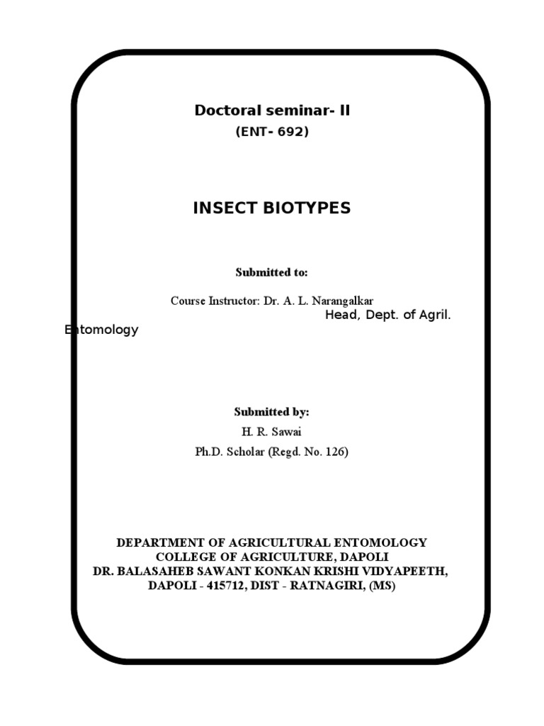Insect Biotypes | PDF | Horticulture And Gardening | Agriculture