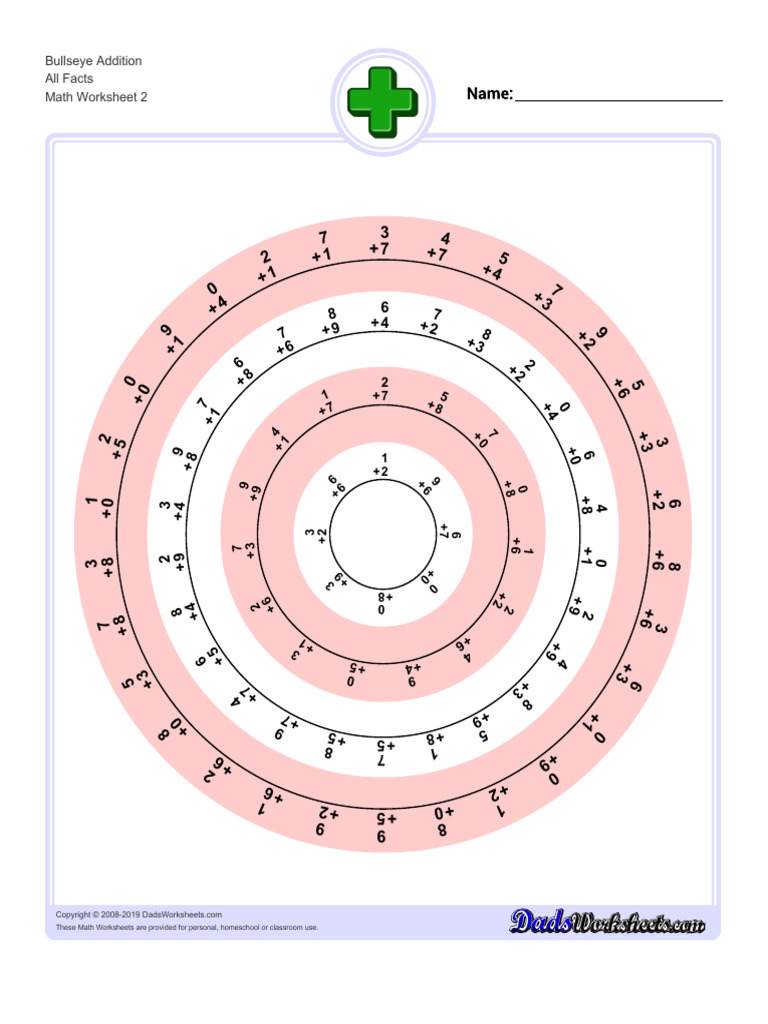 Bullseye Addition Math Facts All v2 | PDF