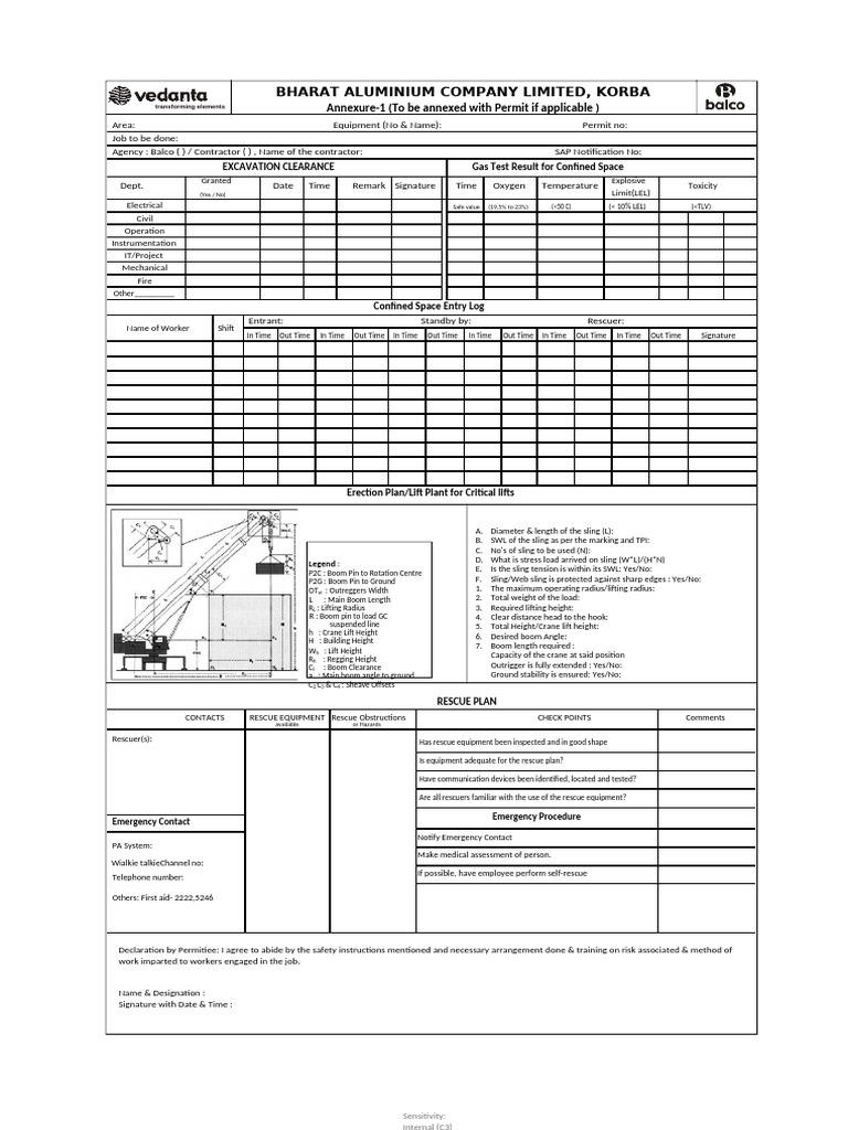 Excavation Clearance and Safety Permit | PDF | Occupational Safety And ...