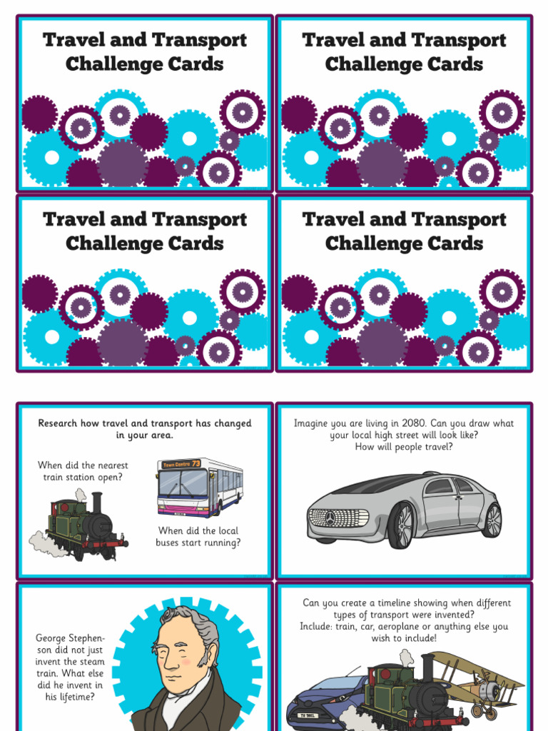 Travel and Transport Challenge Cards | PDF