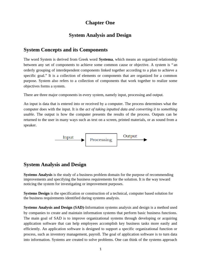 System Analysis and Design Chapter 1 | PDF | System | Information System