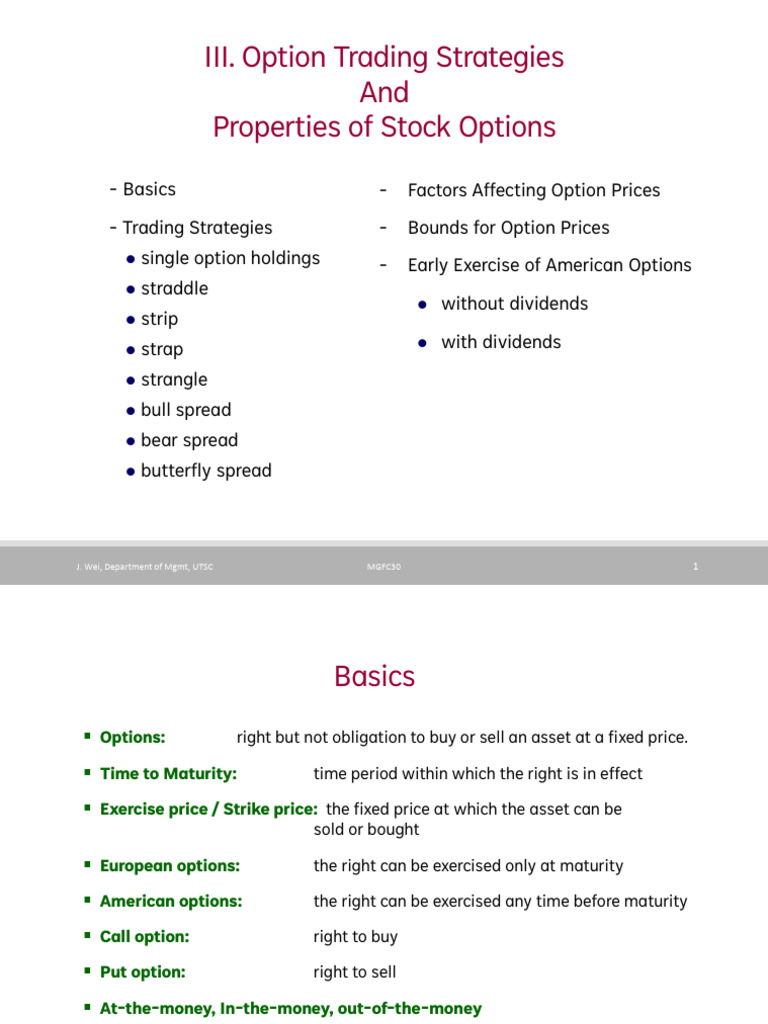 Option Trading Strategies Explained | PDF | Option (Finance) | Put Option