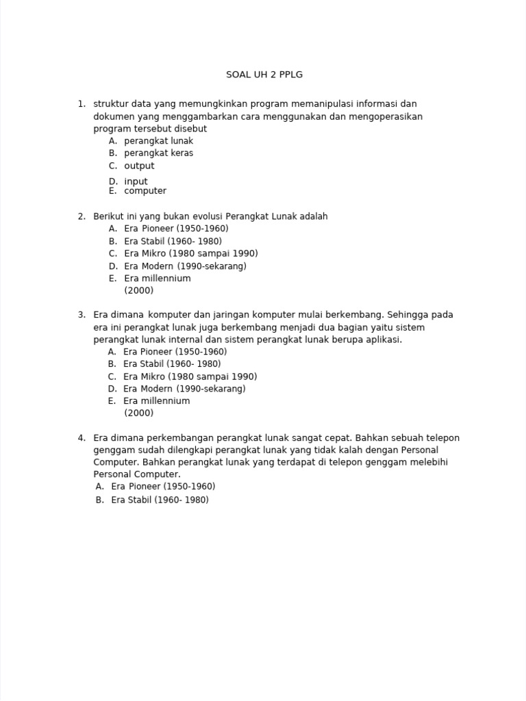 PDF Soal Dasar Dasar Keahlian Pplg Compress | PDF