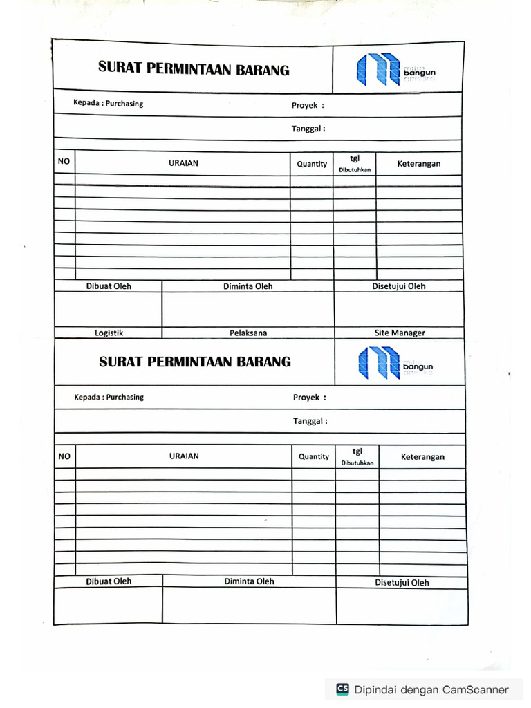 Surat Permintaan Barang | PDF