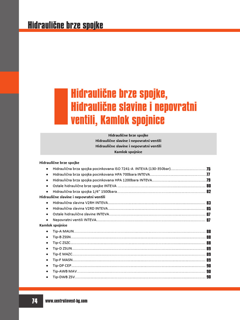 Hidraulicne Brze Spojke | PDF