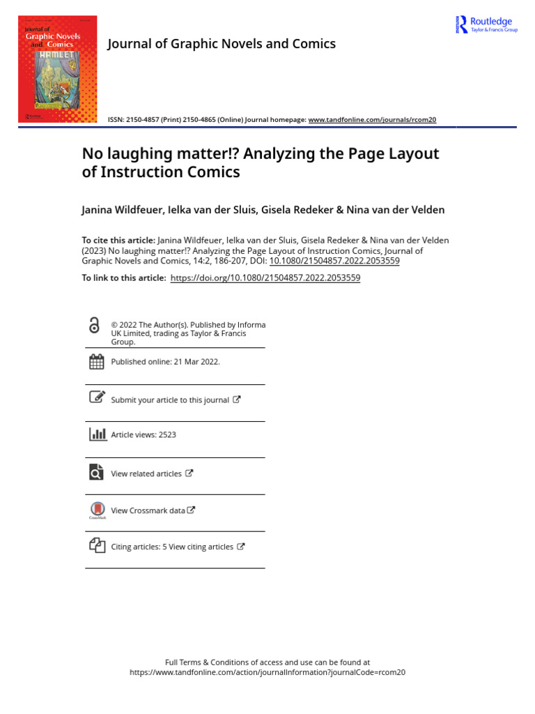 No Laughing Matter Analyzing The Page Layout of Instruction Comics ...