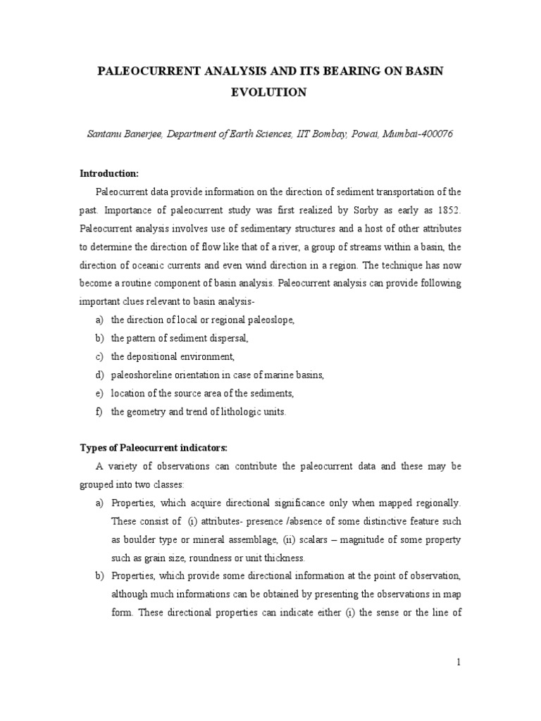 Paleocurrent Insights for Geologists | PDF | Sedimentary Rock | Mode ...