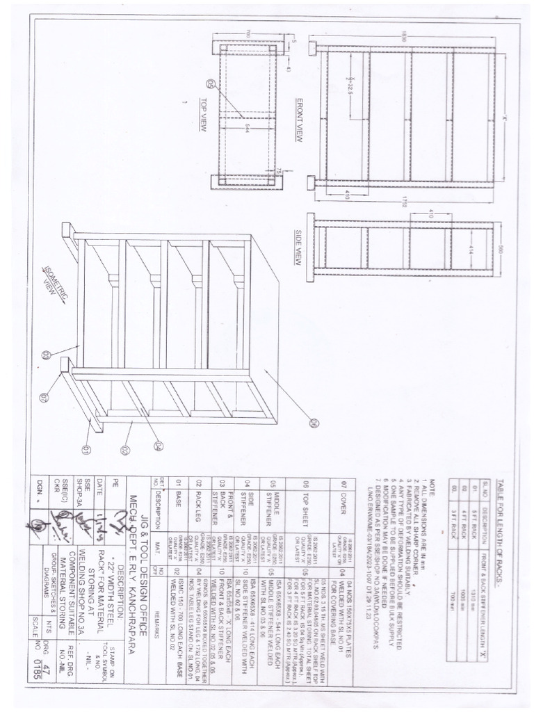 Material Rack Drawing | PDF