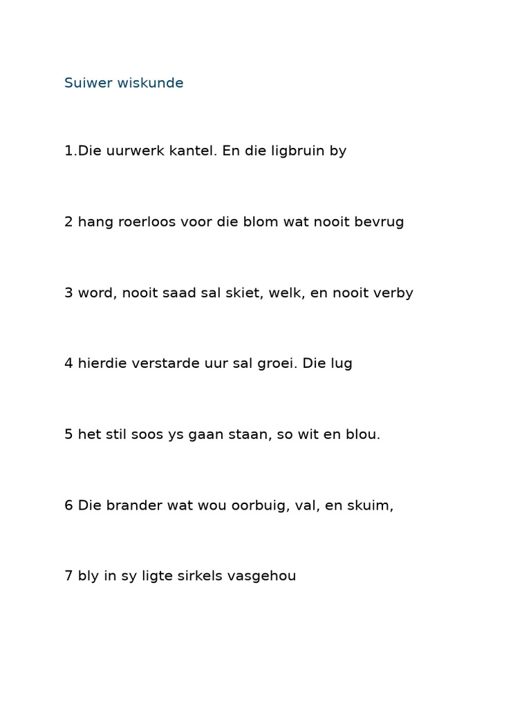 Suiwer Wiskunde | PDF