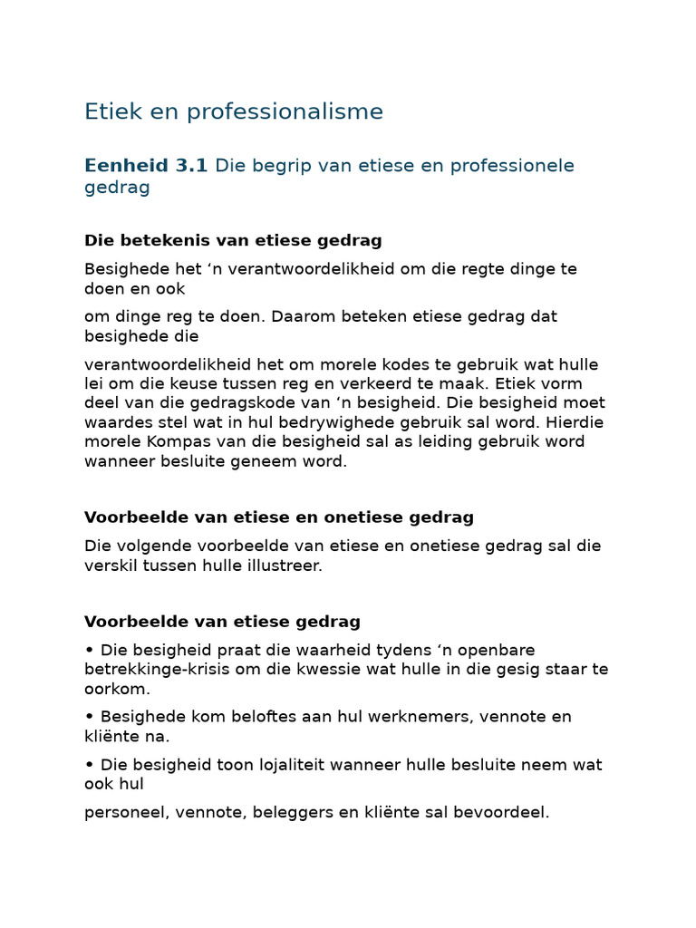 Besigheids Onderwerp 3 | PDF