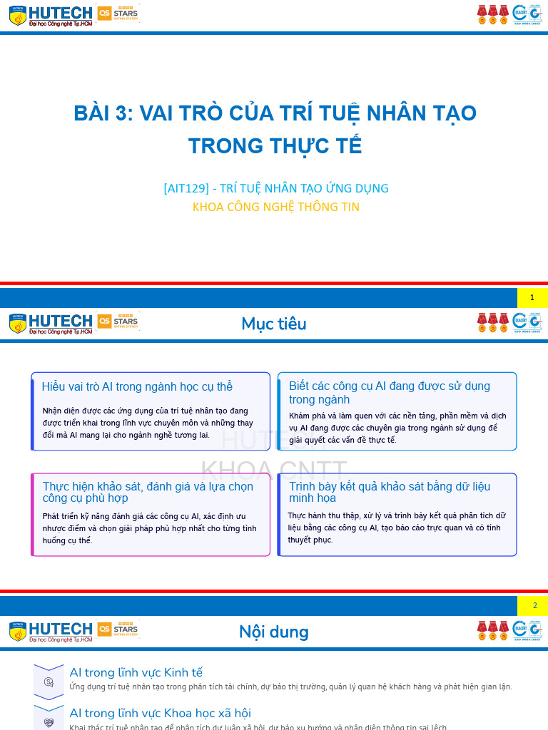 Bài 3 - Vai Trò Của Ttnt Trong Thực Tế | PDF