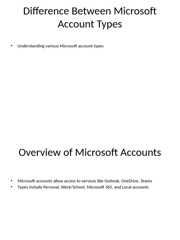 Microsoft Account Types | PDF