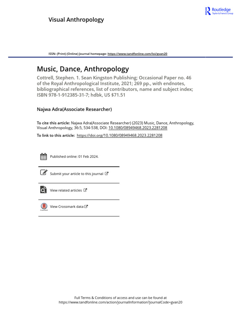 Music Dance Anthropology | PDF | Islamic Fundamentalism | Anthropology