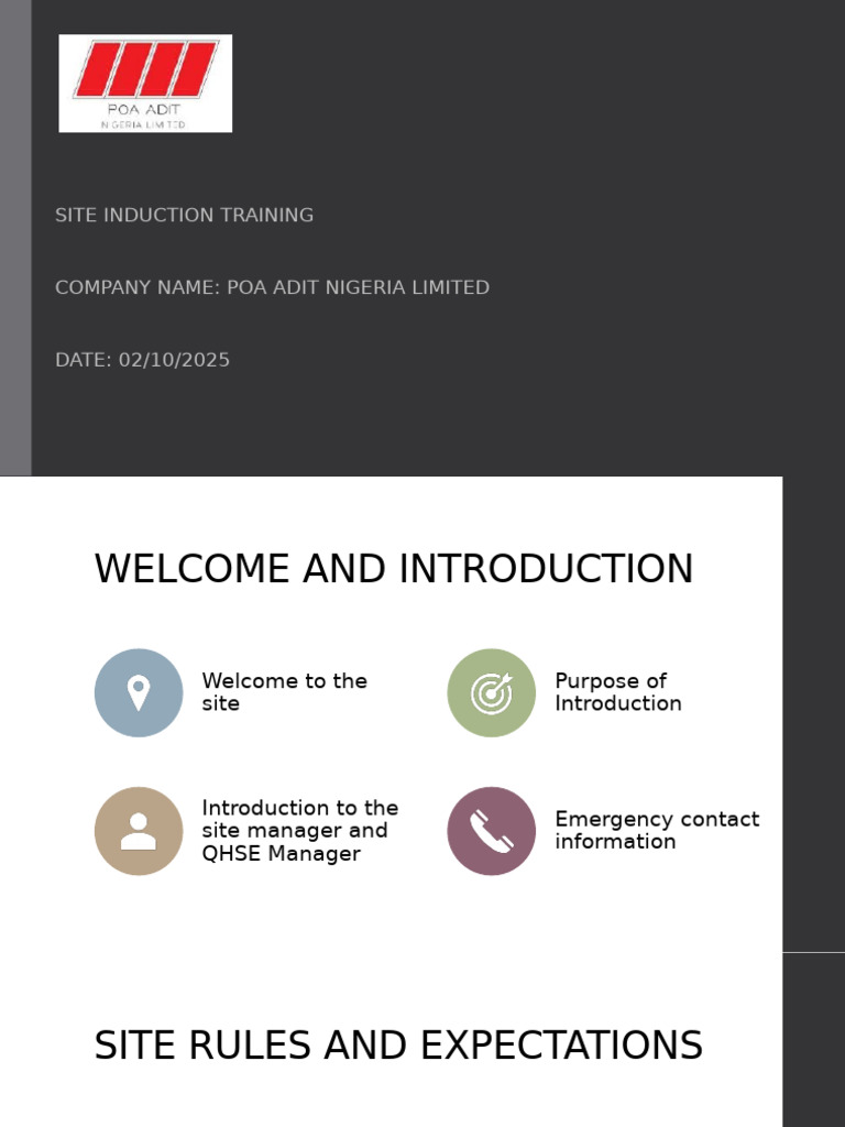 Site Induction Training Guide | PDF