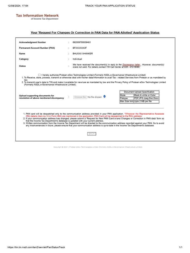 PAN Application Status and Document Guidelines | PDF | Computing