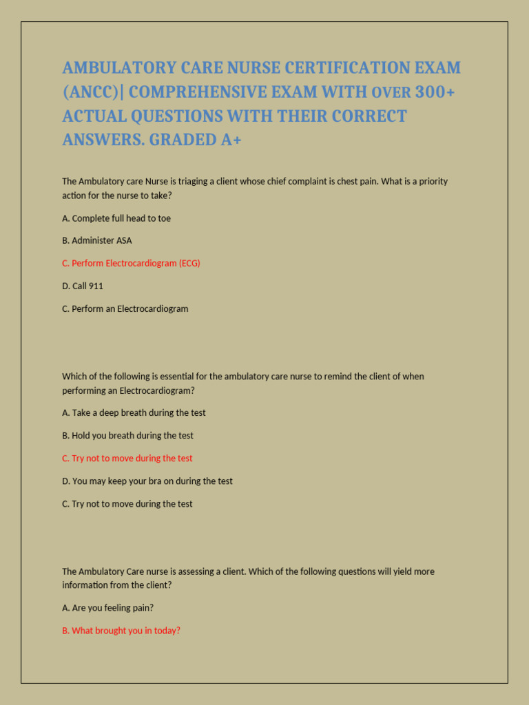 Ambulatory Care Nurse Certification Exam | PDF | Chronic Obstructive ...