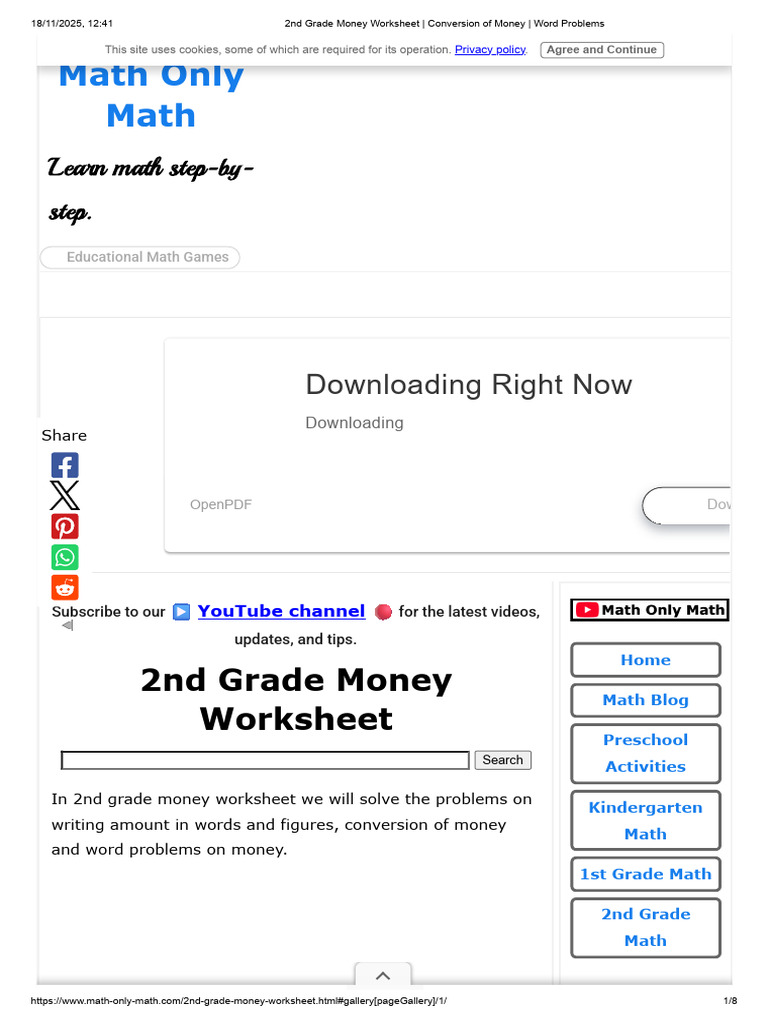 2nd Grade Money Worksheet Guide | PDF | Rupee | Mathematics