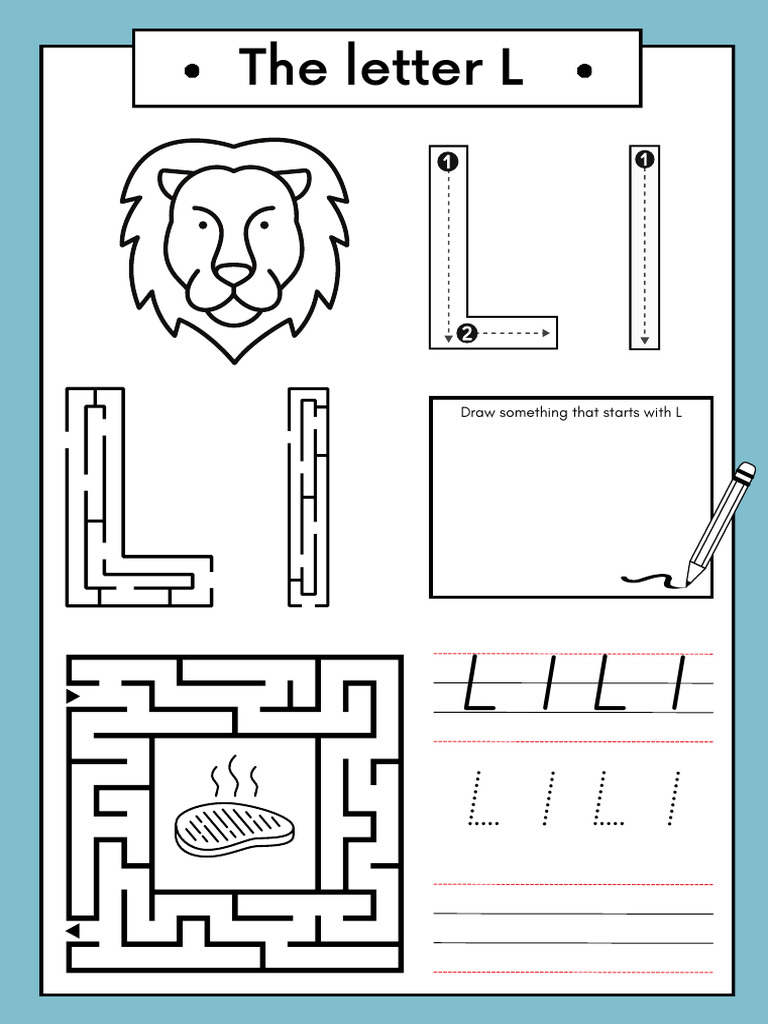 The Letter L Alphabet Worksheet | PDF