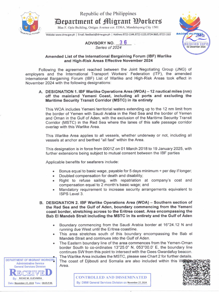 JMGMC036-24 DMW Advisory No 36 Series of 2024 - Amended List of The IBF ...