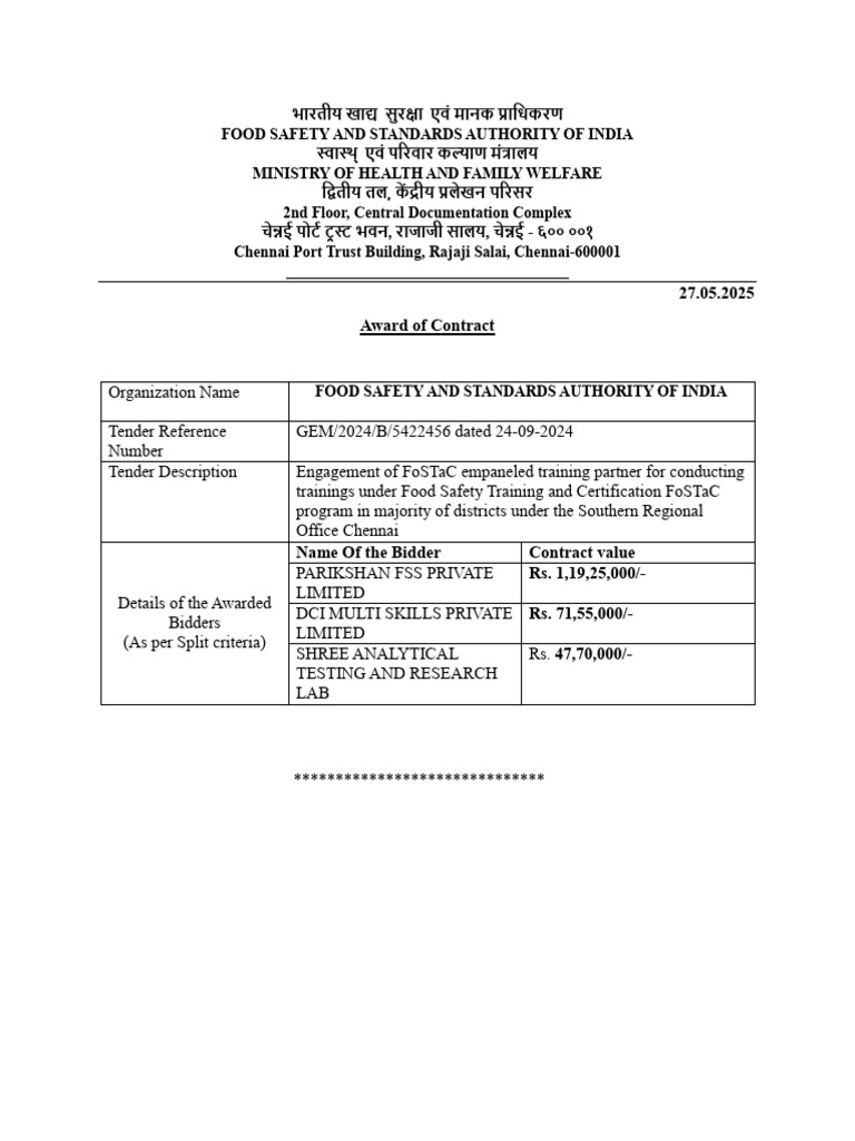 Award of Contract | PDF