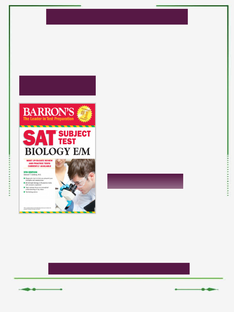 SAT Subject Test in Biology E M 5th Edition Deborah T. Goldberg Full | PDF