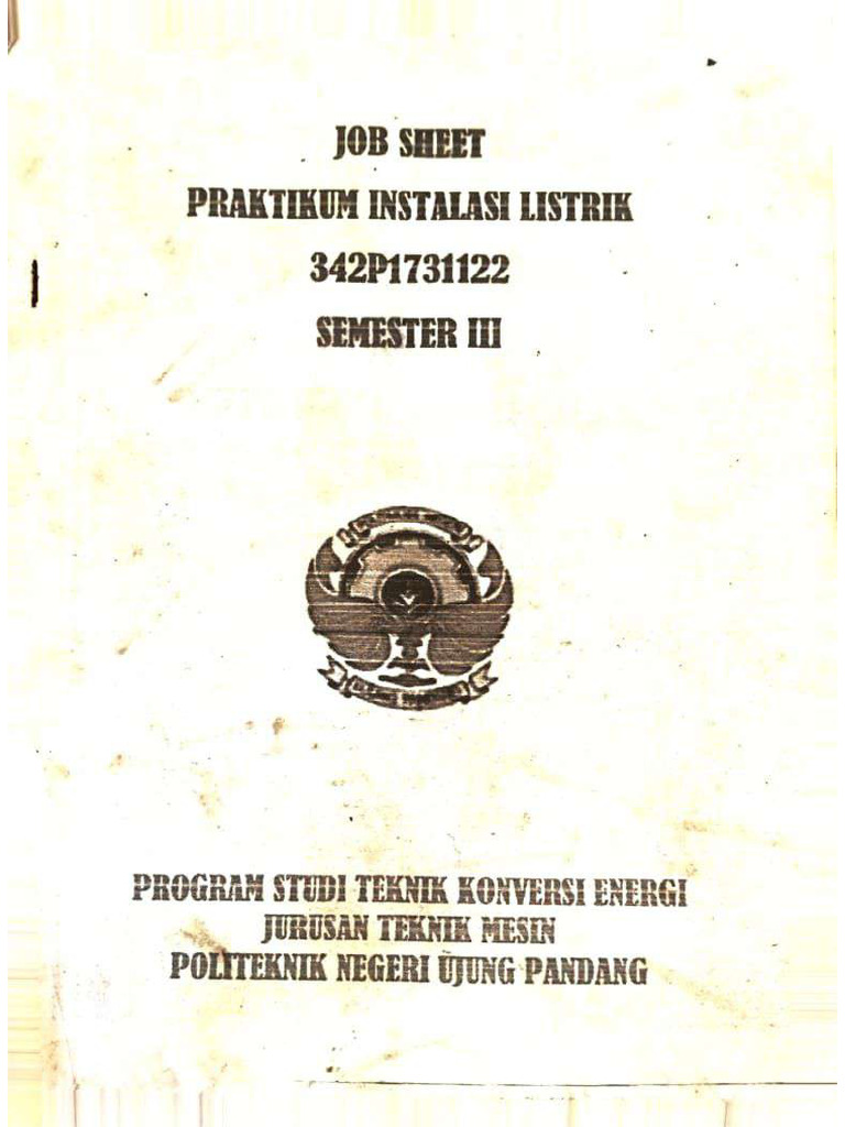 Job Sheet Instalasi Listrik | PDF