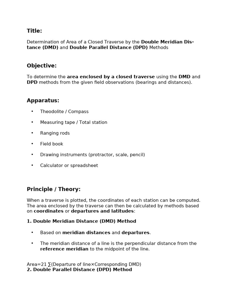 DMD and DPD | PDF | Surveying | Geometric Measurement