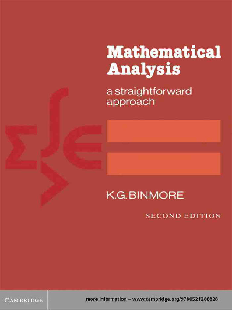 Ken Binmore - Mathematical Analysis_ a Straightforward Approach-Cambridge University Press (1983 ...