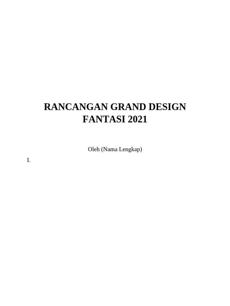 Rancangan Grand Design Fantasi 2021 | PDF