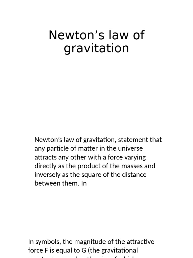 Newton's Law of Gravitation Explained | PDF | Orbit | Astrophysics
