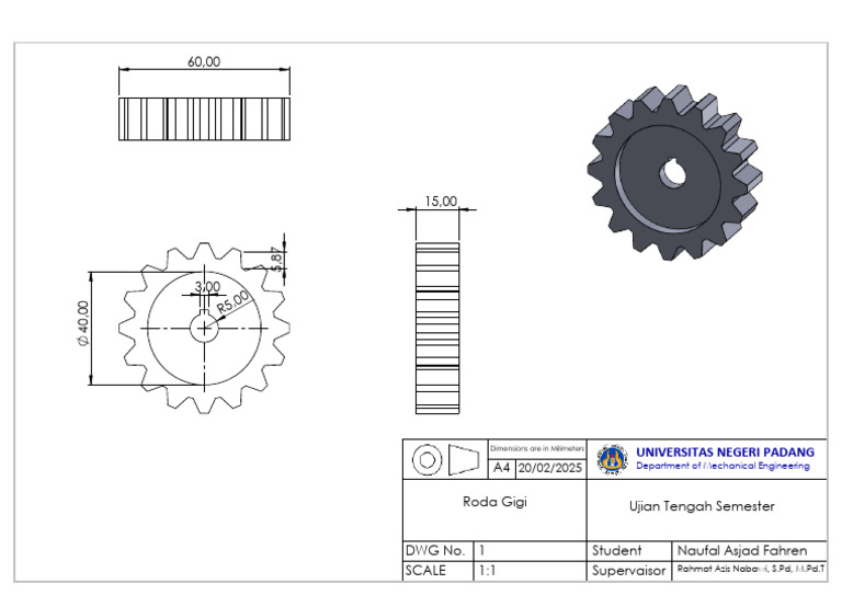 Detail Drawing Roda Gigi | PDF