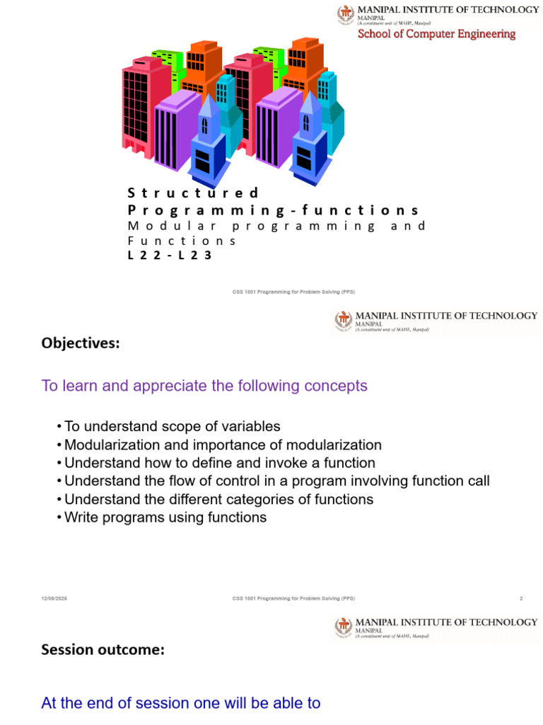 Modular Programming and Functions Guide | PDF | Parameter (Computer ...