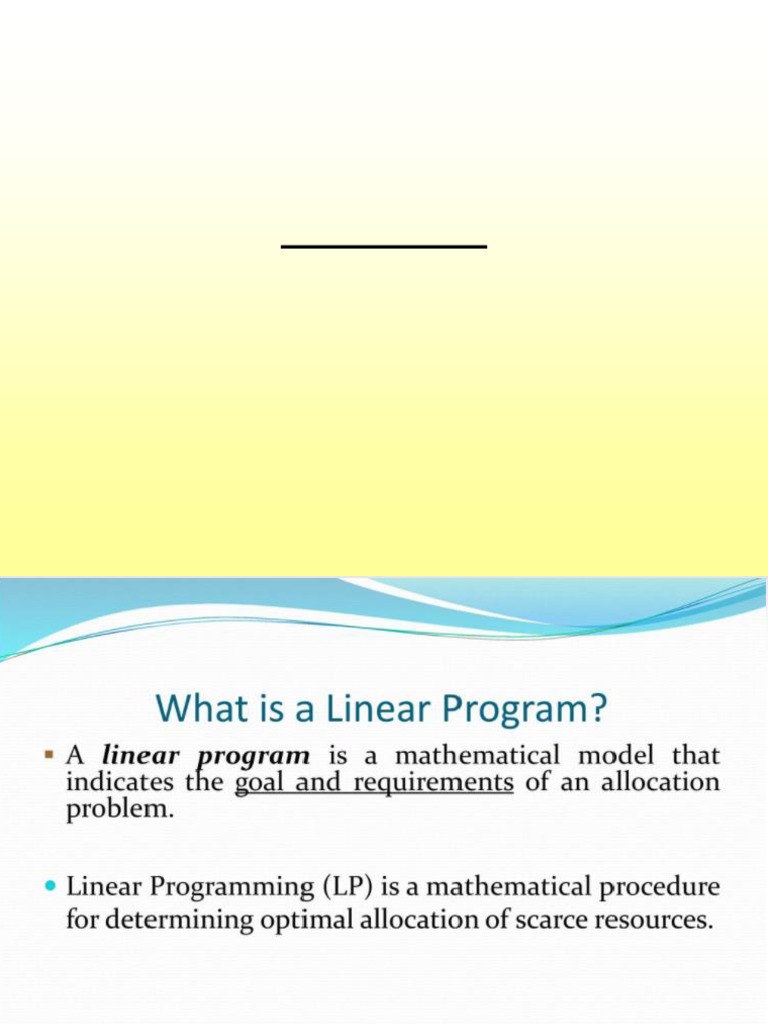 Chapter 4 Linear Programming Part I (For Lecture Only) | PDF | Mathematical Optimization ...