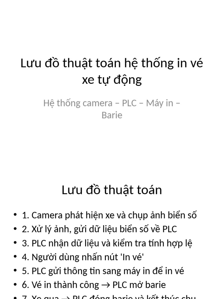 Luu Do He Thong in Ve Xe Tu Dong | PDF