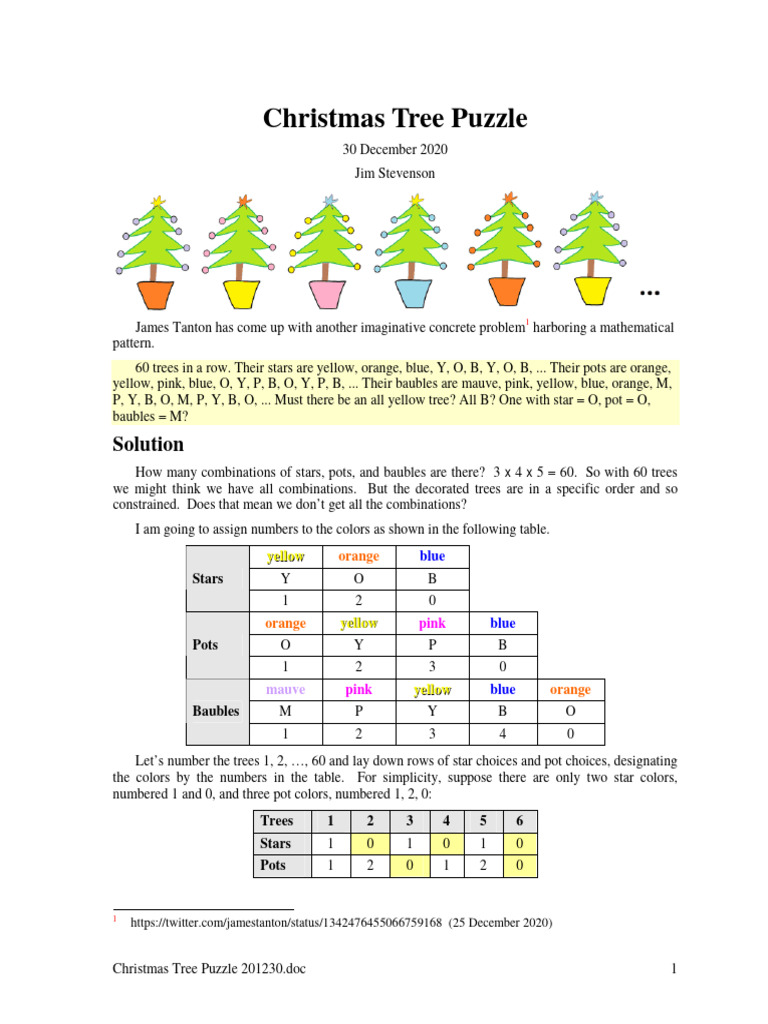 Christmas Tree Color Combinations Explained | PDF