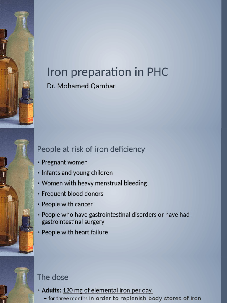 Iron Preparation in PHC - Mohamed Qambar | PDF