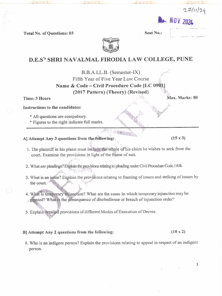 Question Paper BBA | PDF