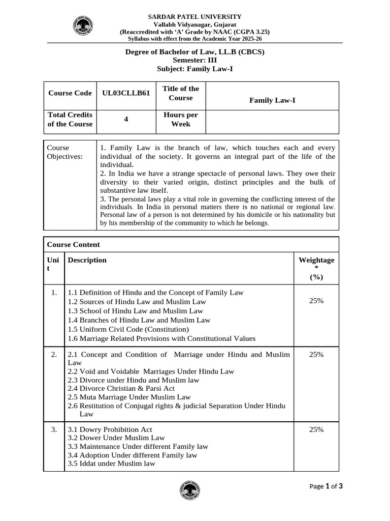 Ul03cllb61 Family Law I | PDF | Marriage | Sharia