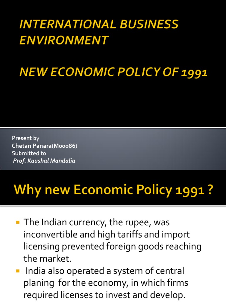 New Economic Policy of 1991 | PDF | Economic Growth | Economies