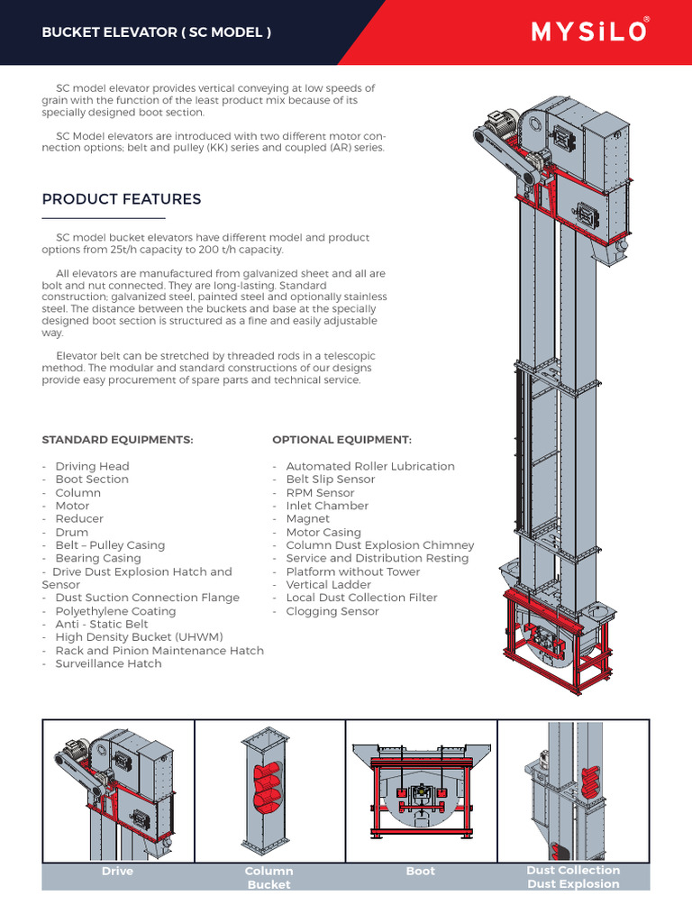 SC Model Bucket Elevators Overview | PDF | Elevator