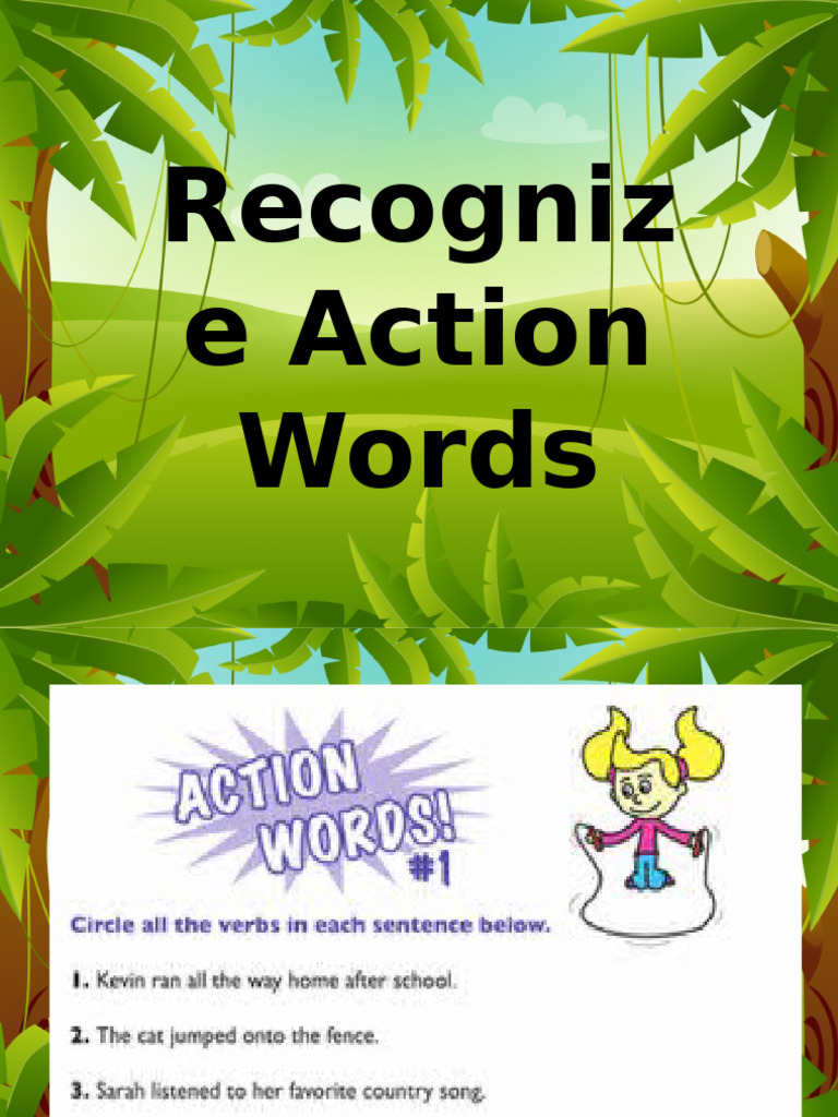 Q1 ENGLISH MOD 8 Recognize Action Words | PDF